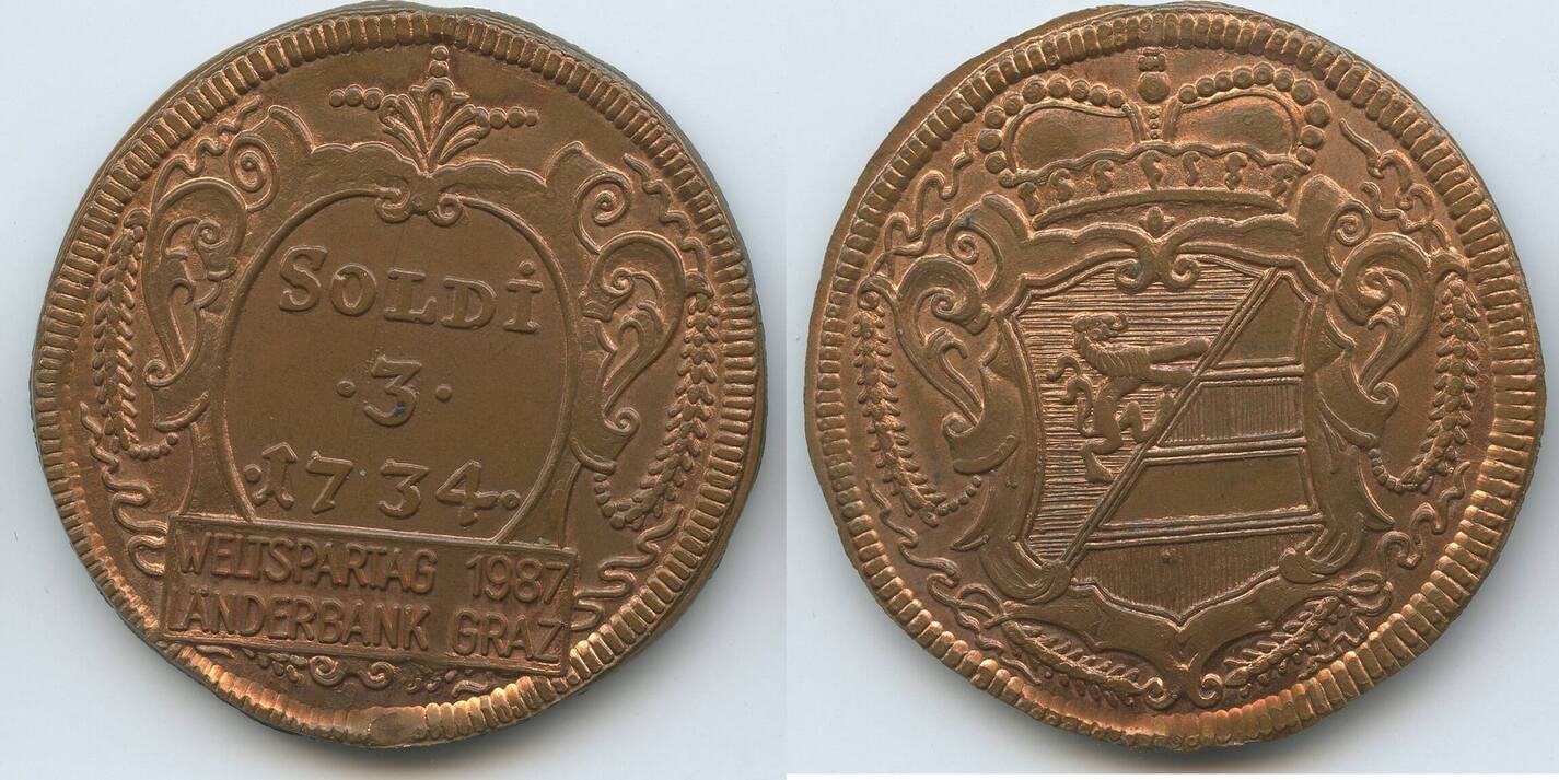 Österreich Steiermark Graz für Görz in Italien Medaille wie 3 Soldi ...