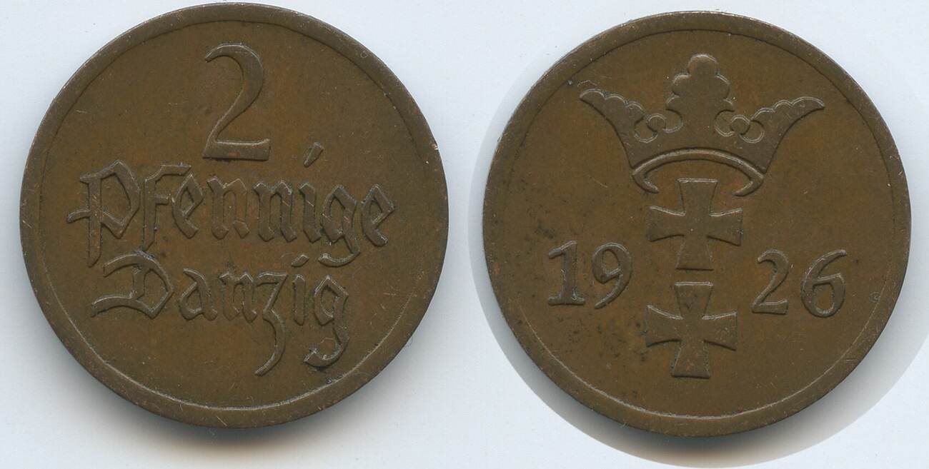 Polen Danzig 2 Pfennig 1926 G3886 - Free city of Danzig Poland Polskich ...