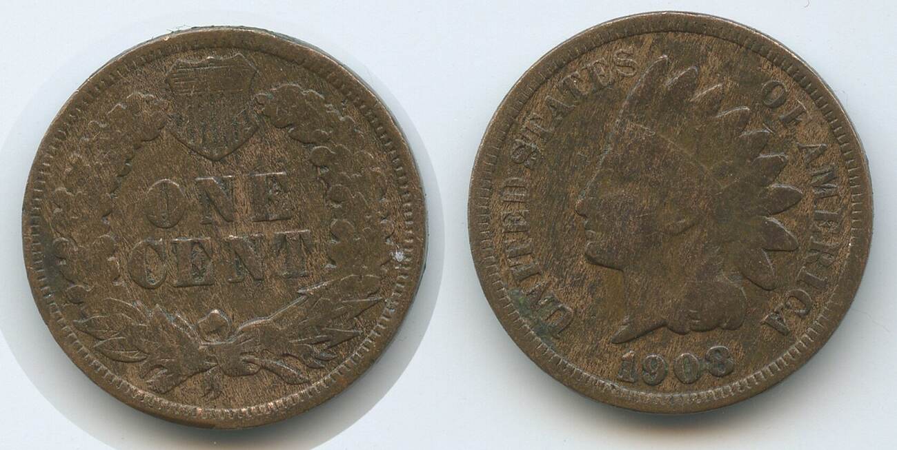 Vereinigten Staaten von Amerika USA 1 Cent 1908 G9442 - Indian Head ...