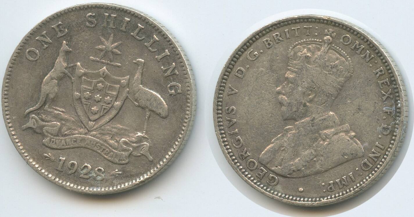 Australien One Shilling (1 Shilling) 1928 G11805 - King George V ...