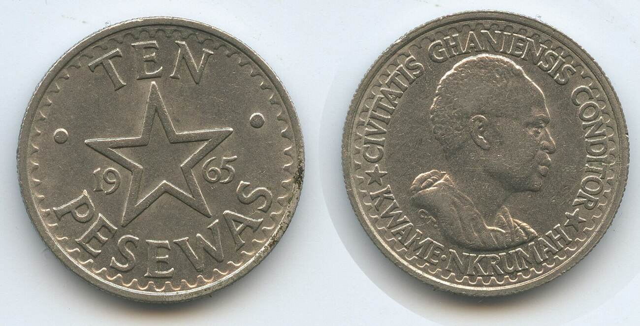 Ghana Republik Ten Pesewas 1965 G13256 - Kwame Nkrumah Vorzüglich | MA ...