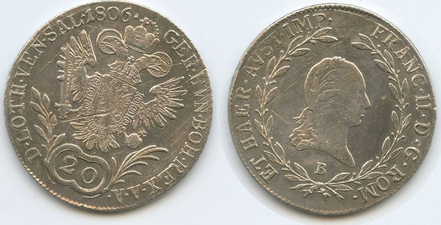 RDR Österreich Ungarn Kremnitz 20 Kreuzer 1806 B Kremnitz H0204 - Franz II. 1792-1835 Austria ...