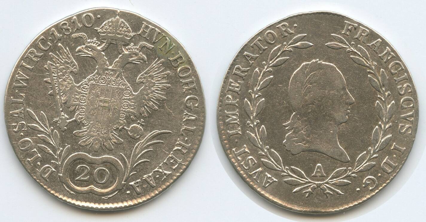 Österreich Kaiserreich 20 Kreuzer 1810 A Wien H0212 - Franz II. 1792-1835 Austria Sehr Schön ...