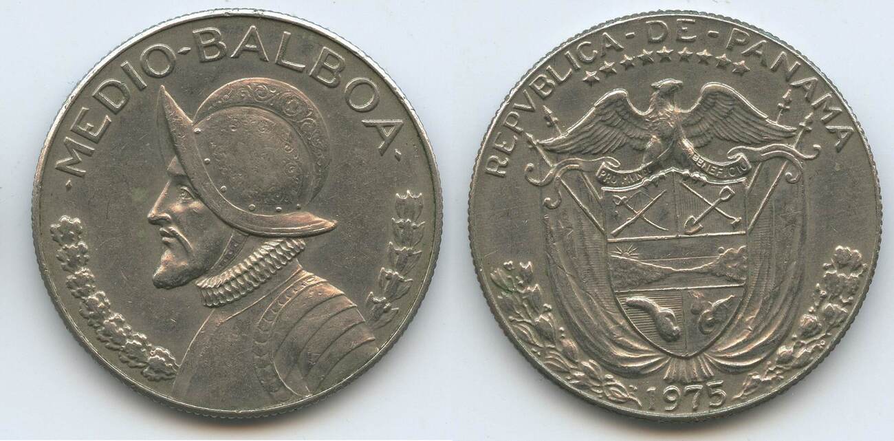 Panama ½ Balboa (Medio Balboa) 1979 G2637 - Vasco Núñez de Balboa Sehr ...