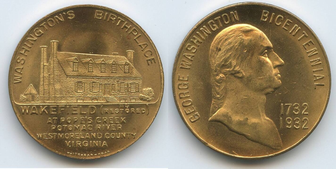 Vereinigten Staaten von Amerika Medaille Souvenir Medal Token 1732-1932 ...