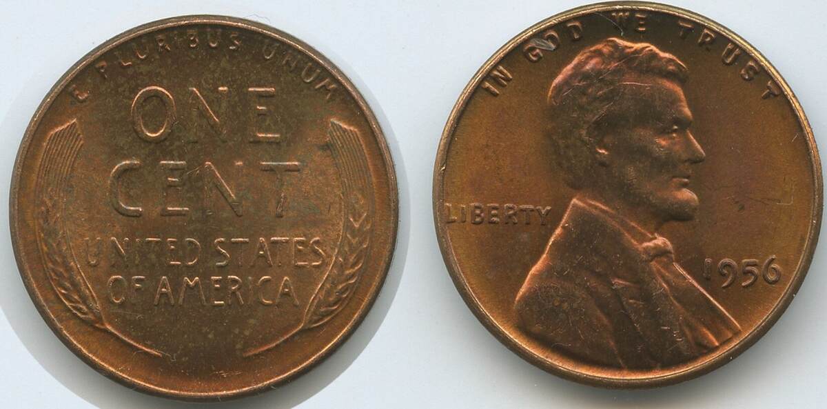 Vereinigten Staaten von Amerika One Lincoln Cent 1956 G16114 - USA ...