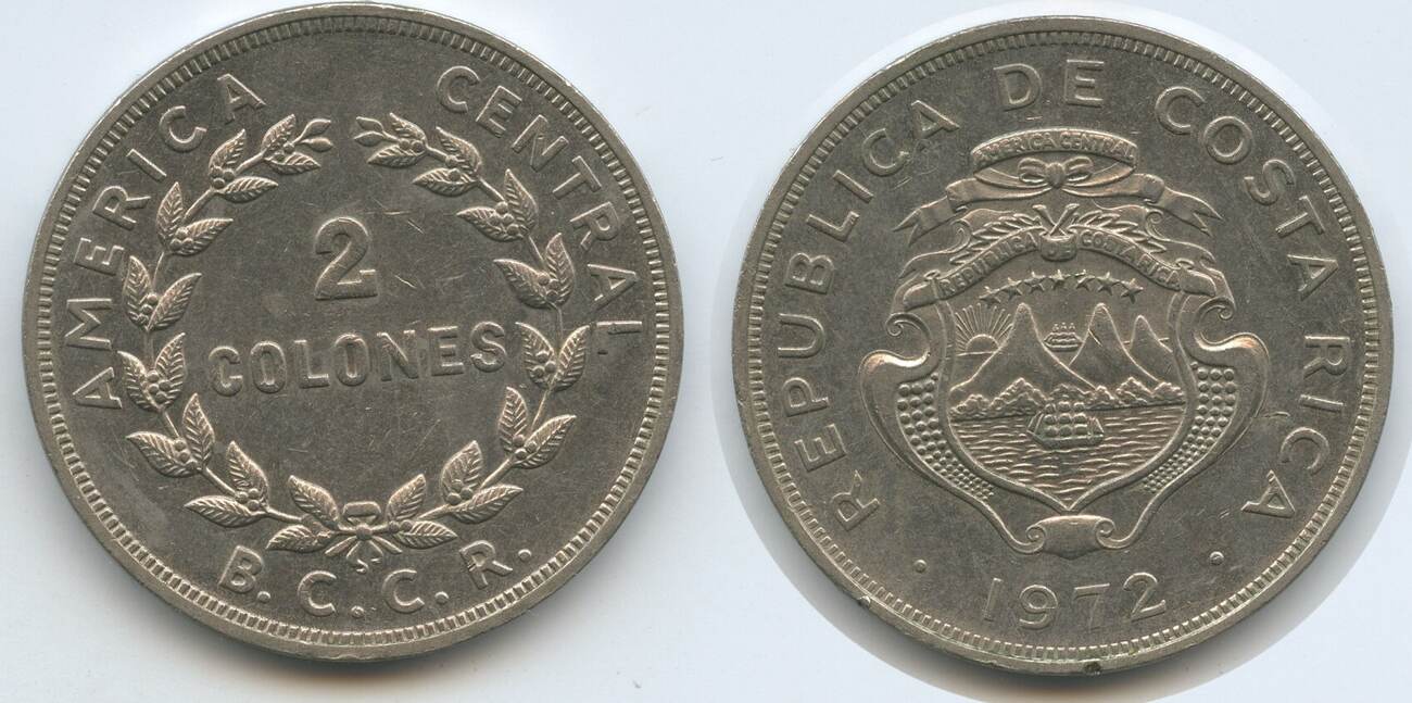 2 Colones 1972 B.C.C.R. G15898 - America Central - Republic of Costa ...