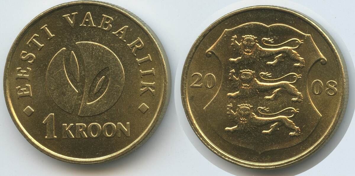 Estland 1 Kroon 2008 G8416 - Independence Estonia Eesti Vabariik ...