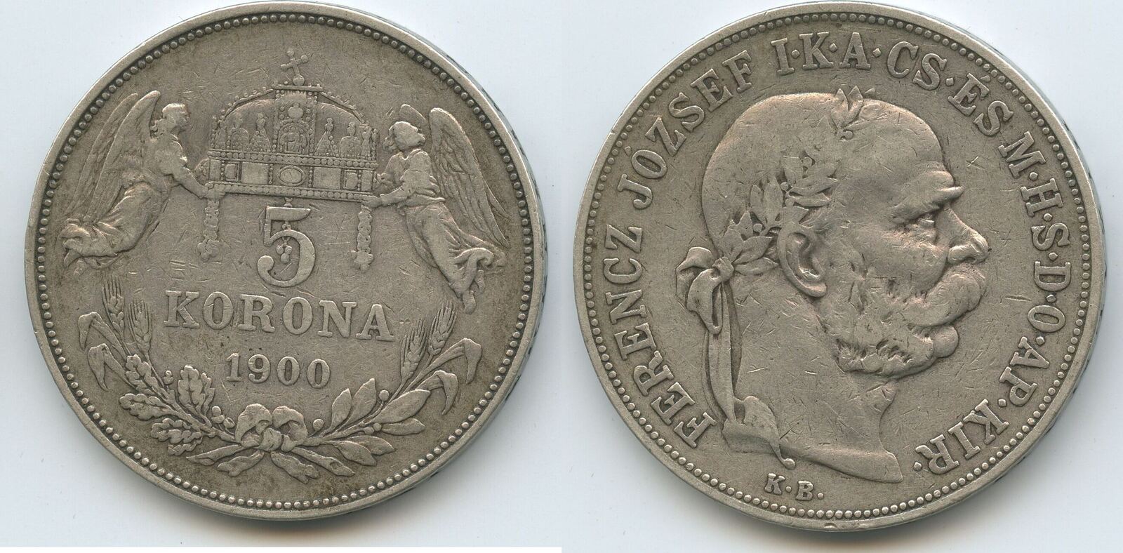 Ungarn Kaiserreich 5 Korona (Kronen) 1900 KB Kremnitz Kremnica G7158 ...