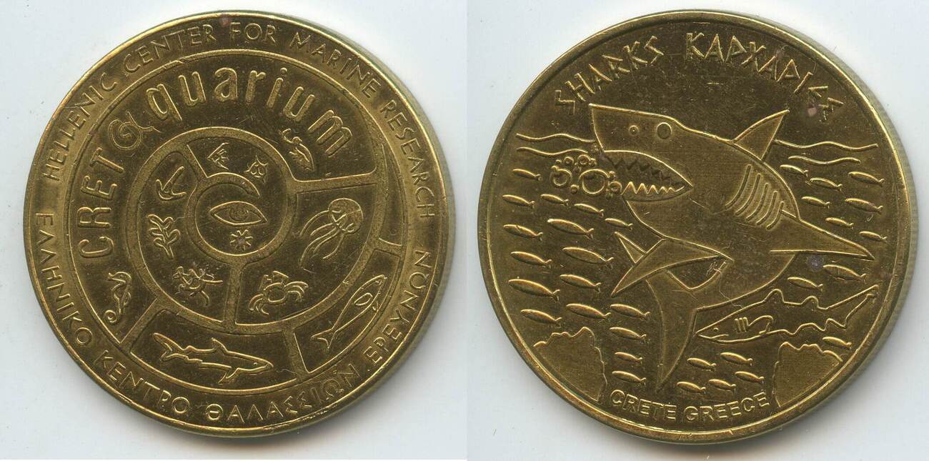 Griechenland Kreta Medaille Souvenir Token nd. GX997 - Crete Sharks ...