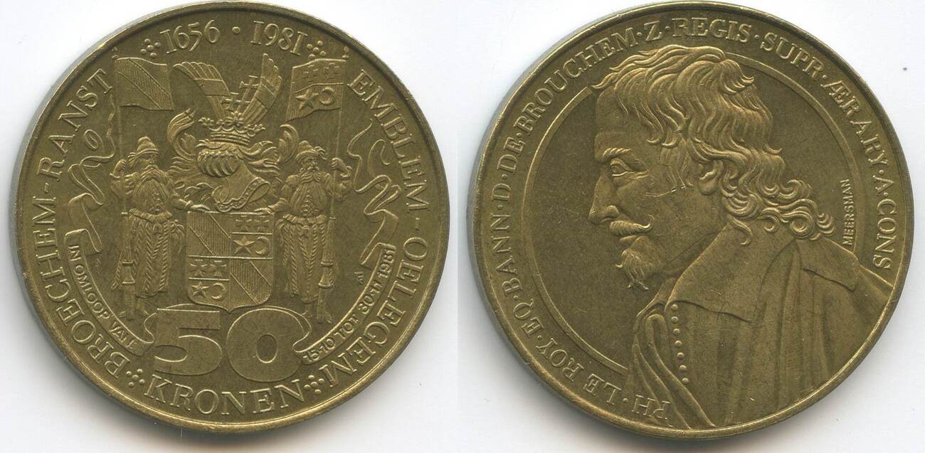 Belgien 50 Kronen Medaille Trade token 1981 GY990 - Philippe le Roy ...