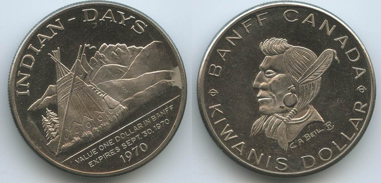 Kanada Banff Alberta Kiwanis Dollar 1970 M#7360 - INDIAN - DAYS - Chief ...