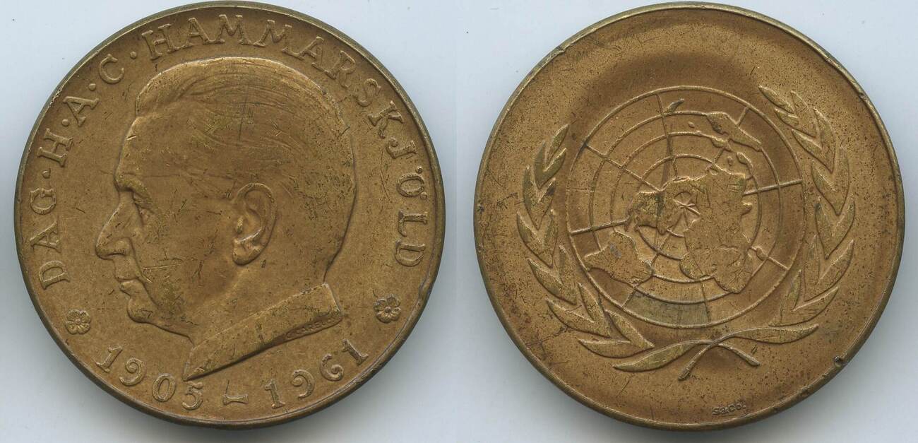 Vereinte Nationen - Schweden Medaille nd. G13798 - Dag Hammarskjöld ...