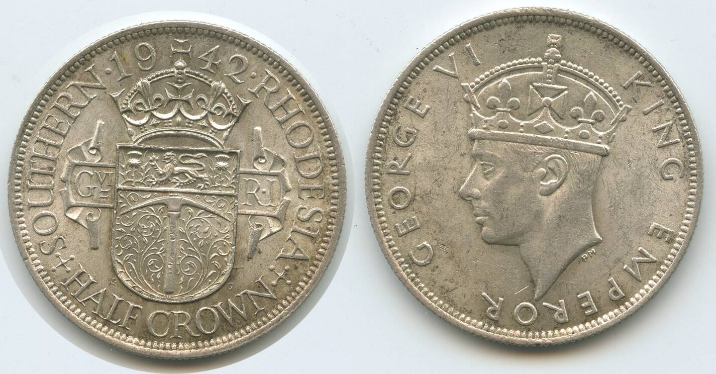 Südrhodesien Half Crown (½ Crown) 1942 K47 - King George VI. 1936-1952 ...