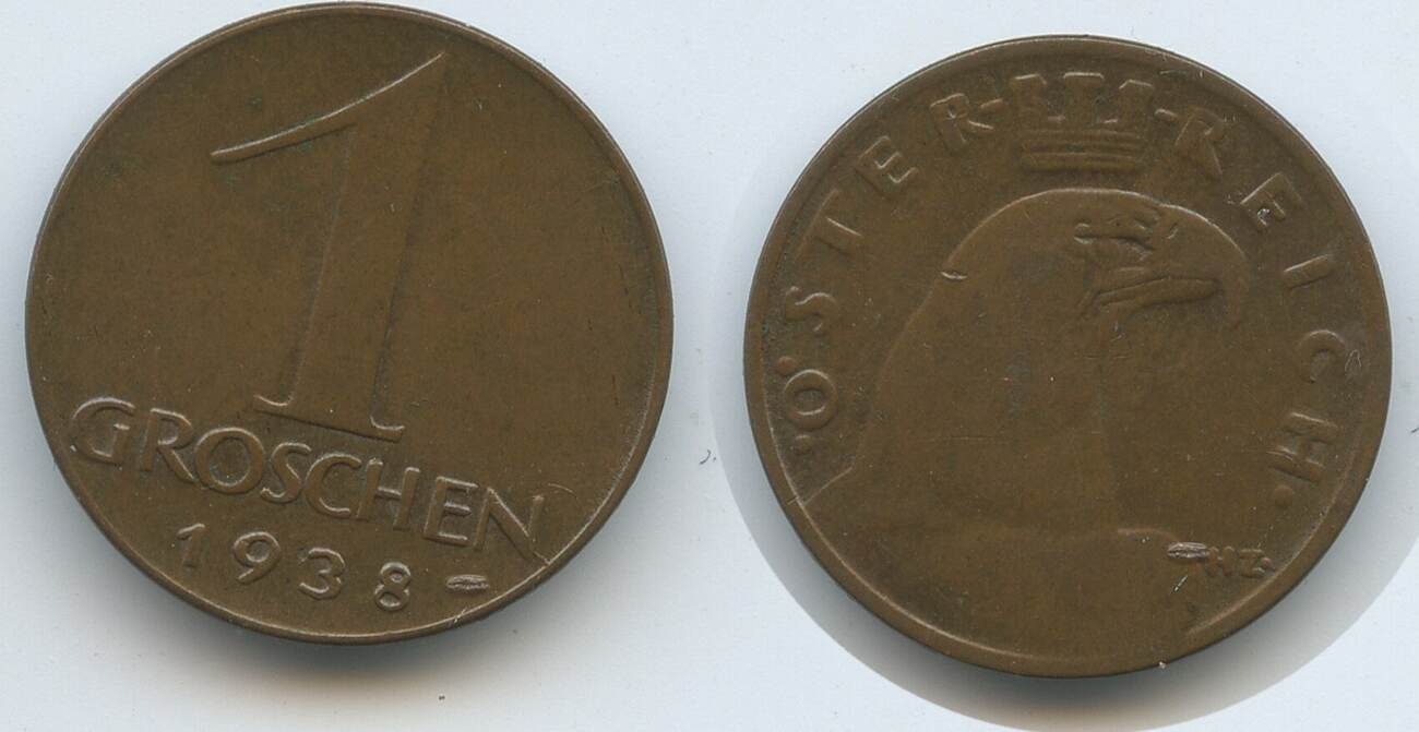 Österreich 1 Groschen 1938 G4183 - RAR JAHR 1.Republik 1918-1938 ...