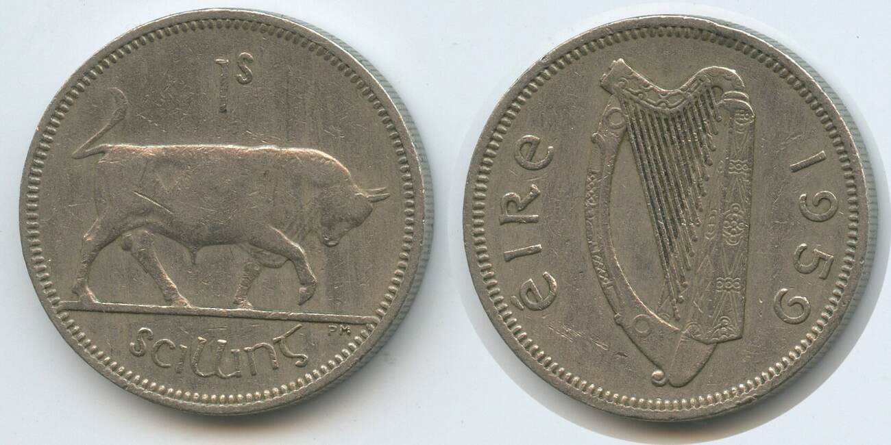 Irland 1 Shilling (1 Scilling) 1959 G7790 - Stier Ireland Éire Sehr ...