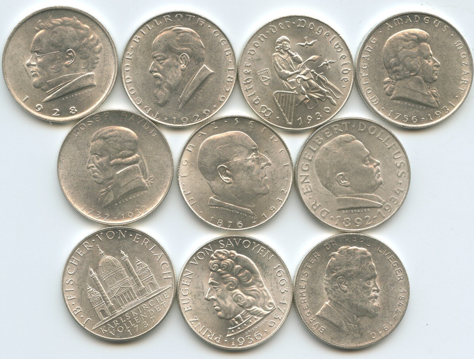 Österreich 1.Republik 2 Schilling Serie Doppelschilling 1928-1937 ...