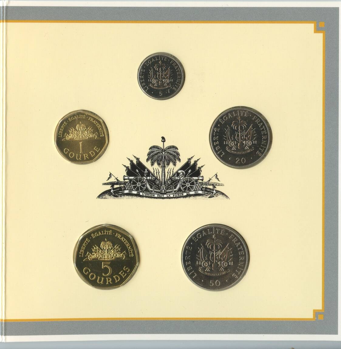 Haiti Original Kursmünzensatz 0,05-5 Gourdes 1995 GN697 - Official 5 ...