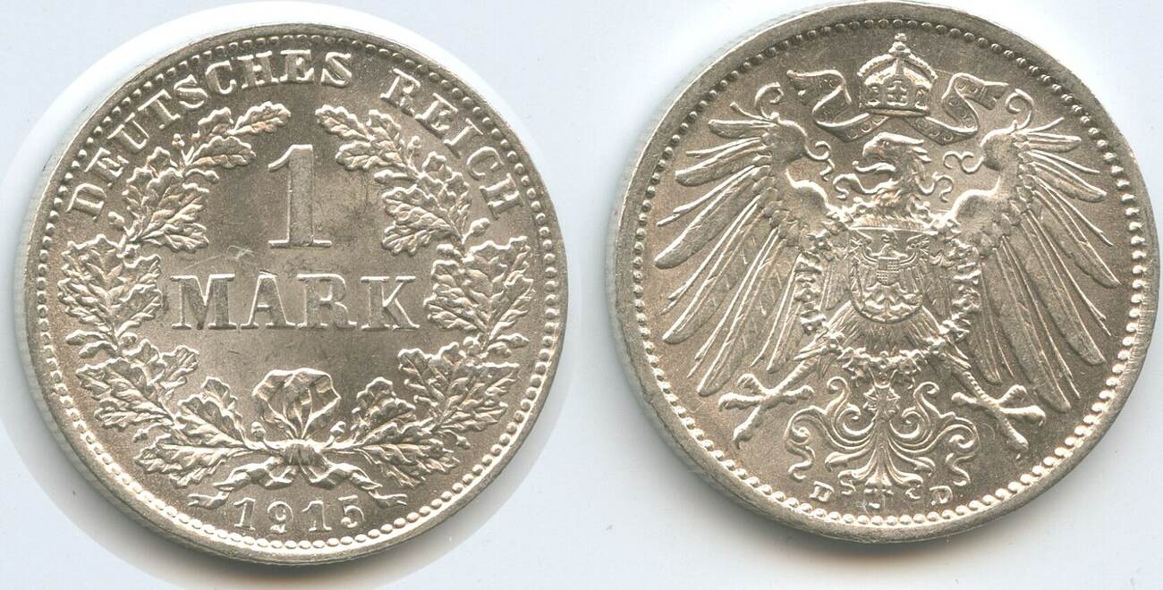 Deutsches Reich Kaiserreich 1 Mark Silber 1915 D München G10676 - Germany Empire Wilhelm II ...