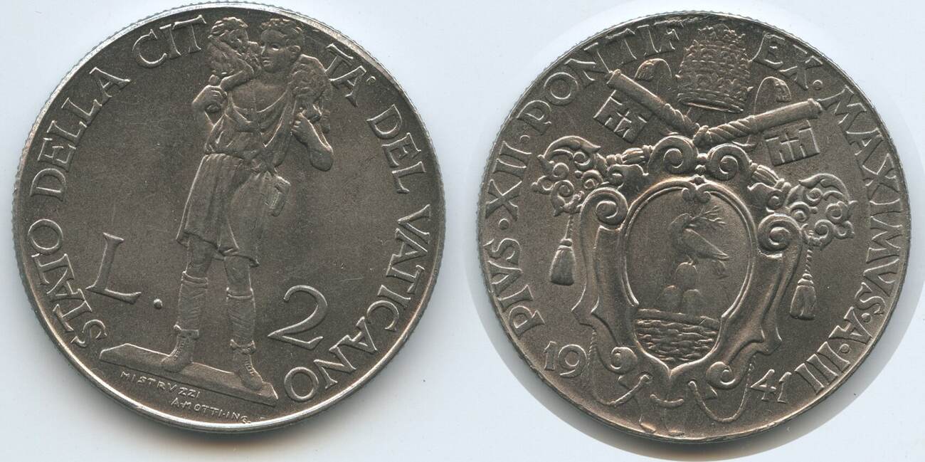 Vatikan 2 Lire 1941-III G1758 - Papst Pius XII. 1939-1958 Vaticano Vorzüglich | MA-Shops