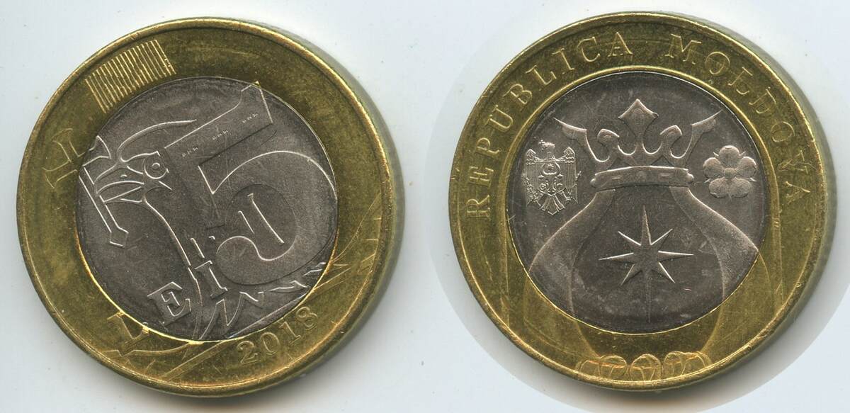 Moldawien 5 Lei 2018 G12637 - Moldavia Moldavian Bull's Head Capul de ...