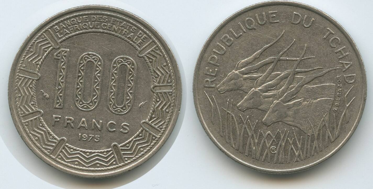 Tschad 100 CFA Francs 1975 G13271 - Chad - Bank of Central African ...