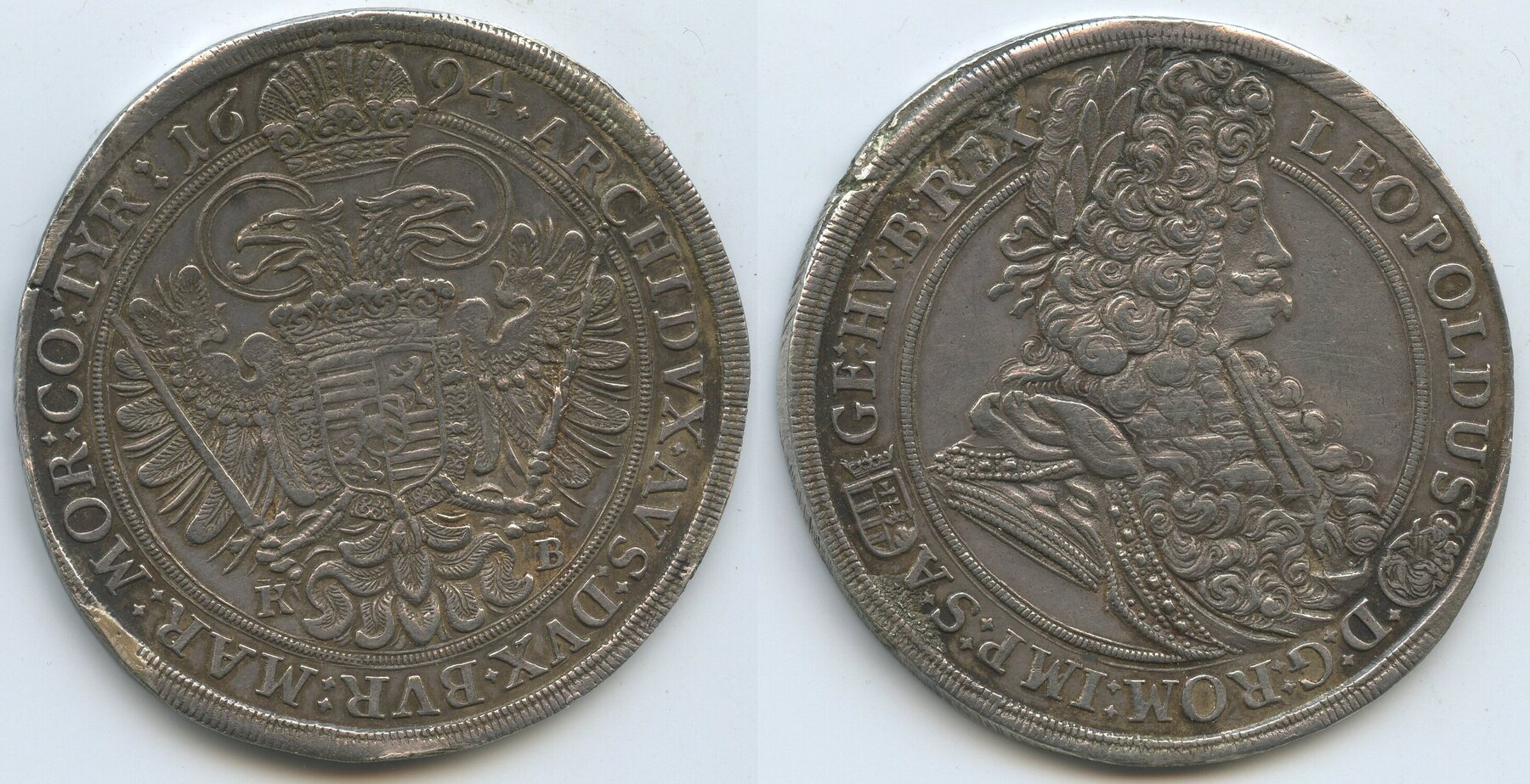 RDR Ungarn Kremnitz Österreich 1 Taler 1694 KB Kremnitz GB1150 - Leopold I. 1657-1705 Austria ...