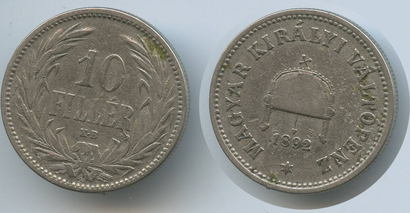 Ungarn Kaiserreich 10 Filler 1892 KB Kremnitz G14787 - Franz Joseph I. 1848-1916 Hungary Schön ...