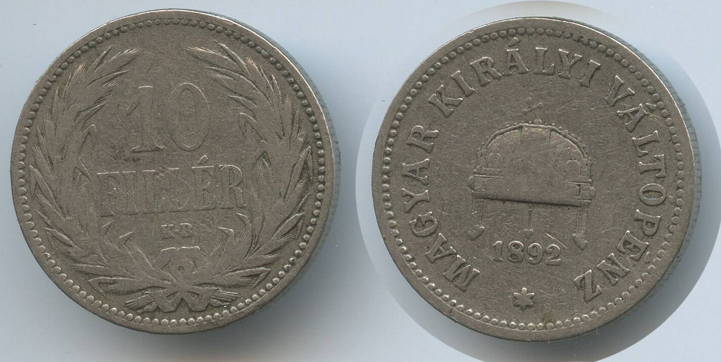 Ungarn Kaiserreich 10 Filler 1892 KB Kremnitz G14823 - Franz Joseph I. 1848-1916 Hungary Schön ...