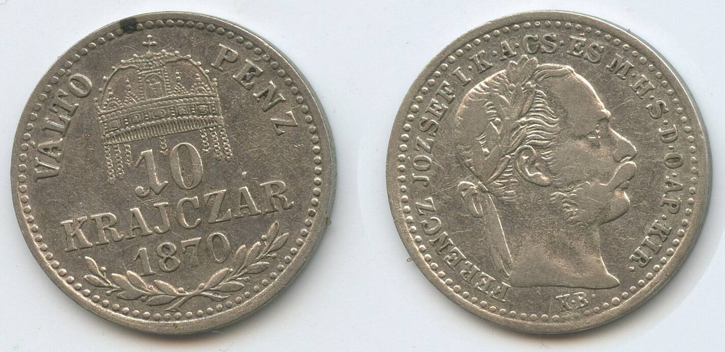 Ungarn Kaiserreich 10 Krajczár 1870 KB Kremnitz G14893 - Franz Joseph I. 1848-1916 Austria ...