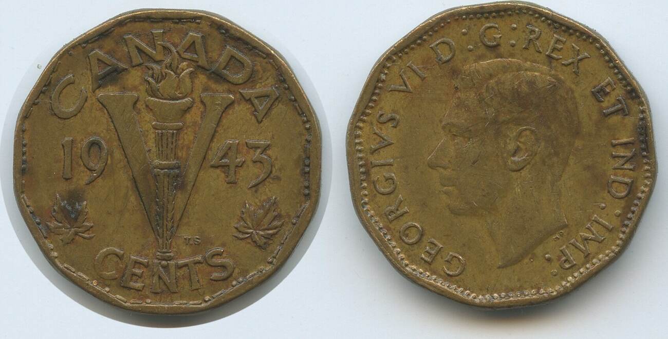 Kanada 5 Cents 1943 G6517 - Victory King George VI. 1936-1952 Tombac Canada Sehr schön | MA-Shops