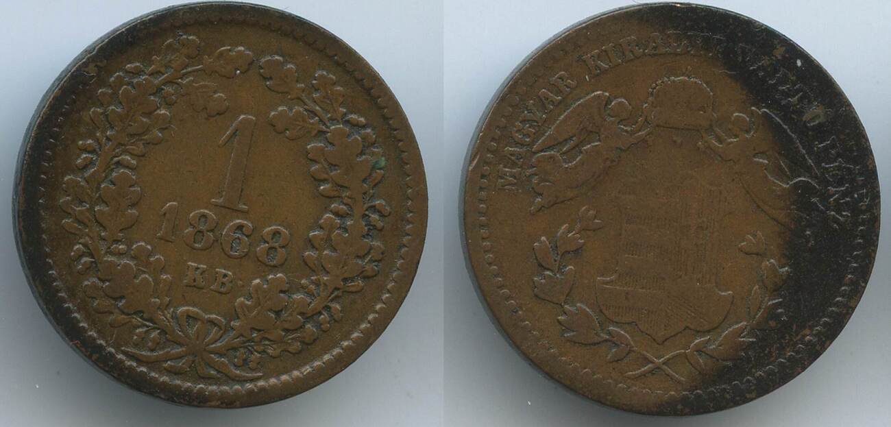Ungarn Kaiserreich 1 Krajczar 1868 KB Kremnitz G14876 - Franz Joseph I. 1848-1916 Austria ...