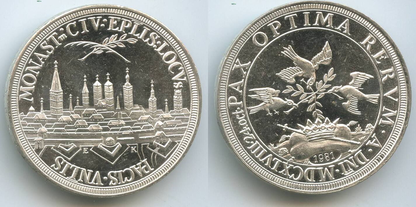 Deutsches Reich Münster Silbermedaille 1981 GX1389 - Westfälischer ...