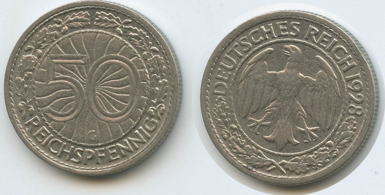 Deutsches Reich Weimar 50 Reichspfennig 1928 G G4822 - Germany Weimar ...