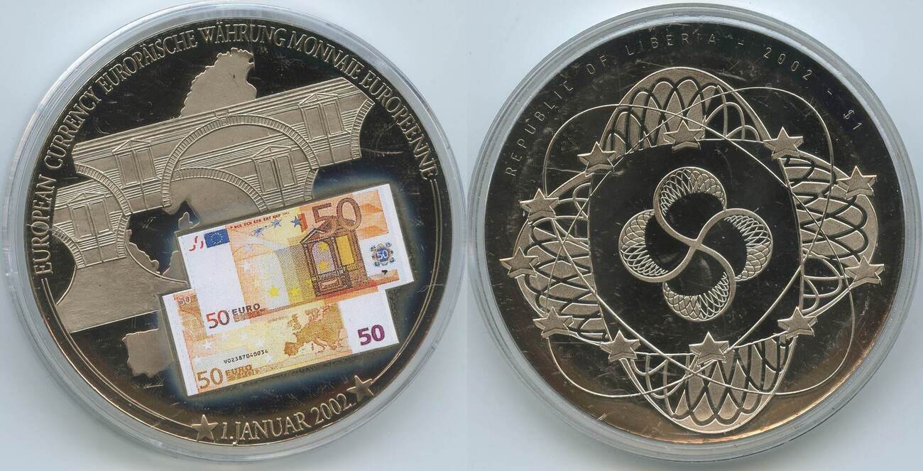 Republic of Liberia 1 Dollar Multicolor 2002 M#0392 - Europäische Union ...