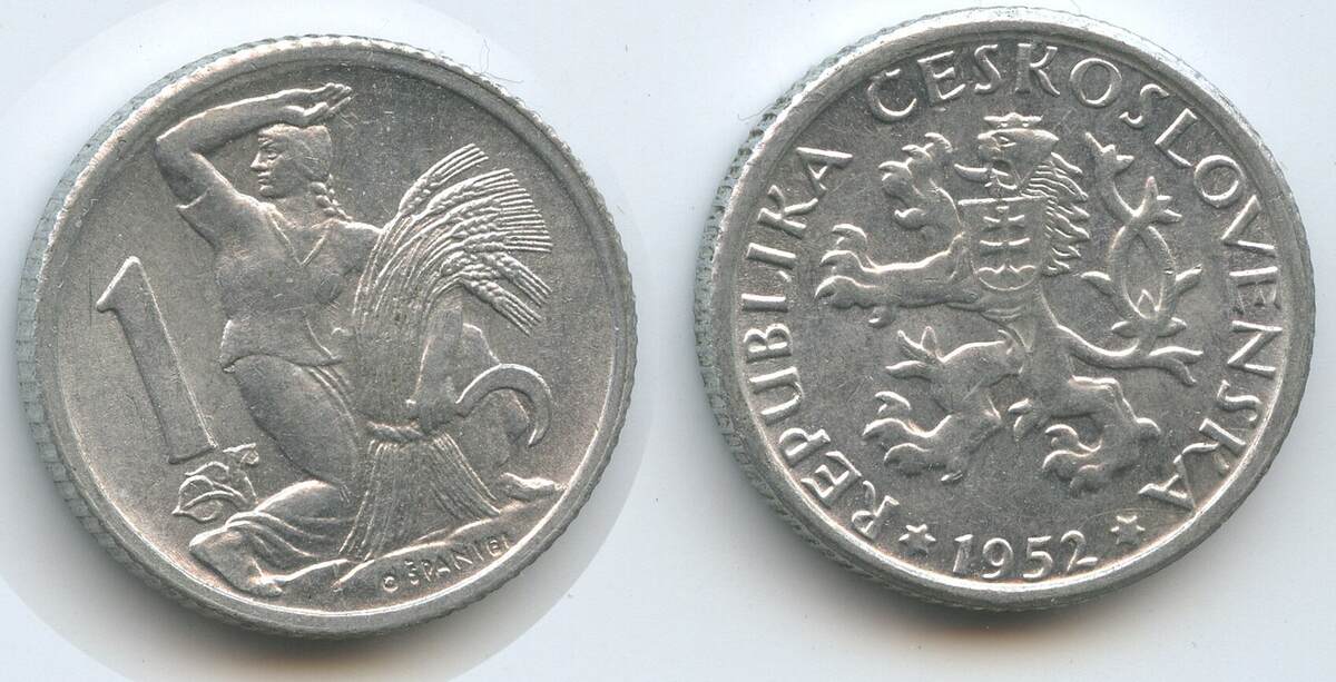 Tschechoslowakei 1 Koruna 1952 G15863 - Czechoslovakia Czechoslovak ...