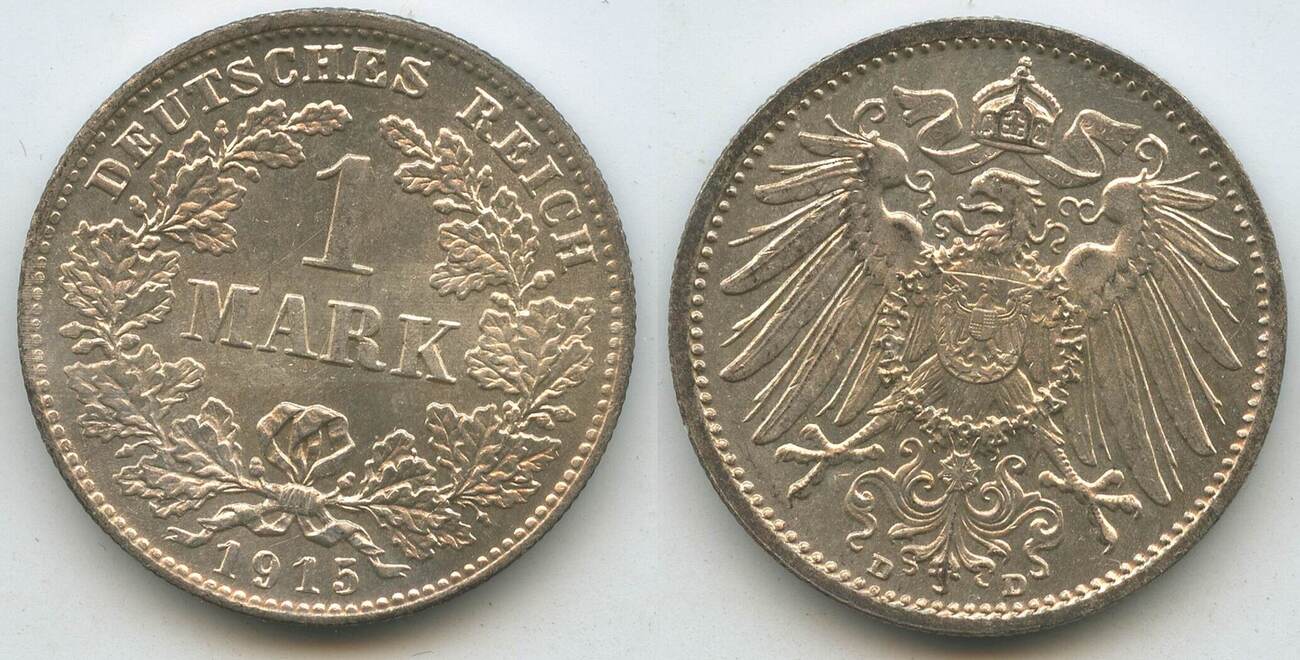 Deutsches Reich Kaiserreich 1 Mark Silber 1915 D München G11235 - Germany Empire Wilhelm II ...