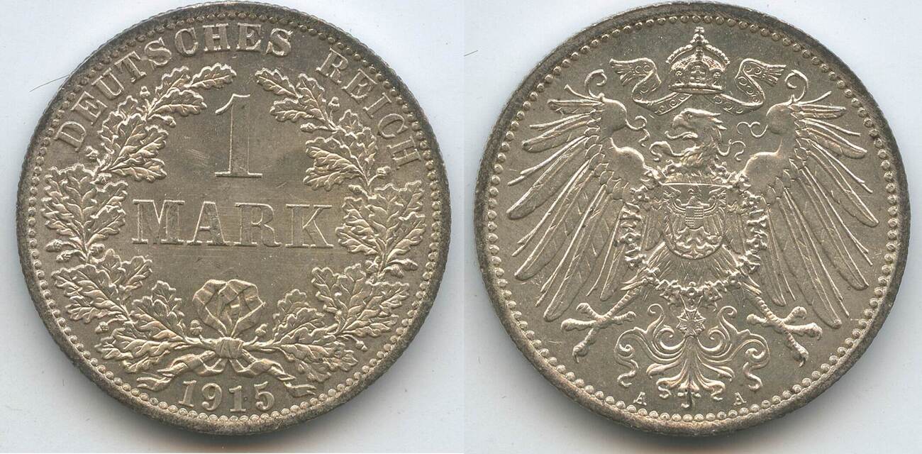 Deutsches Reich Kaiserreich 1 Mark Silber 1915 A Berlin G11243 - Germany Empire Wilhelm II. Fast ...