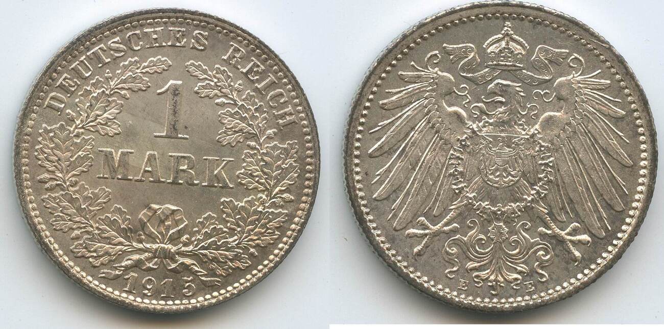 Deutsches Reich Kaiserreich 1 Mark Silber 1915 A Berlin G11248 - Germany Empire Wilhelm II. Fast ...