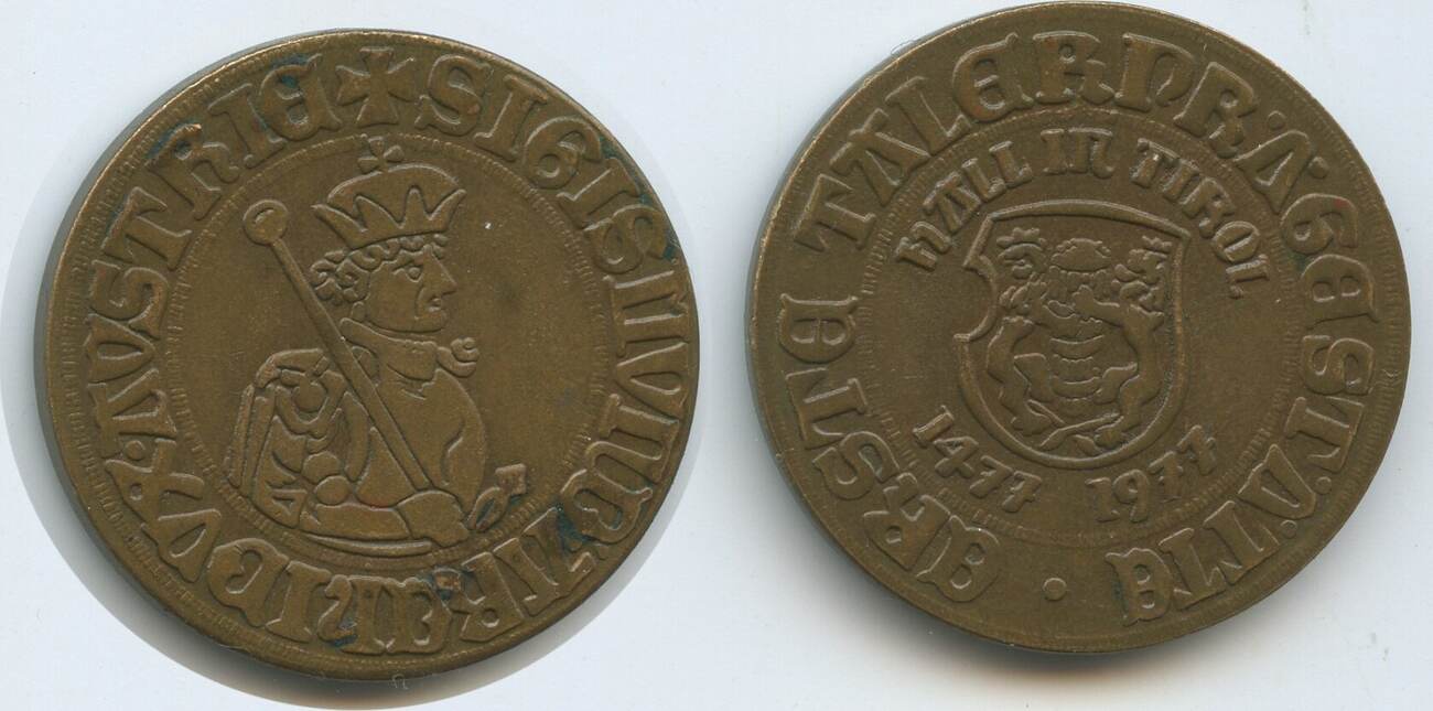 Österreich Hall in Tirol Medaille Souvenir Token nd. 1477-1977 M#6190 ...
