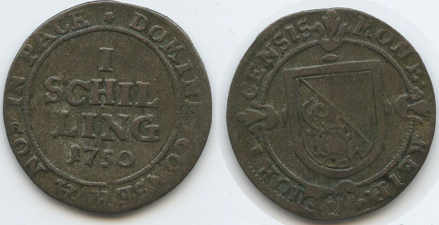 Schweiz Zürich Stadt 1 Shilling 1750 G3223 - Zürich Canton Swiss ...