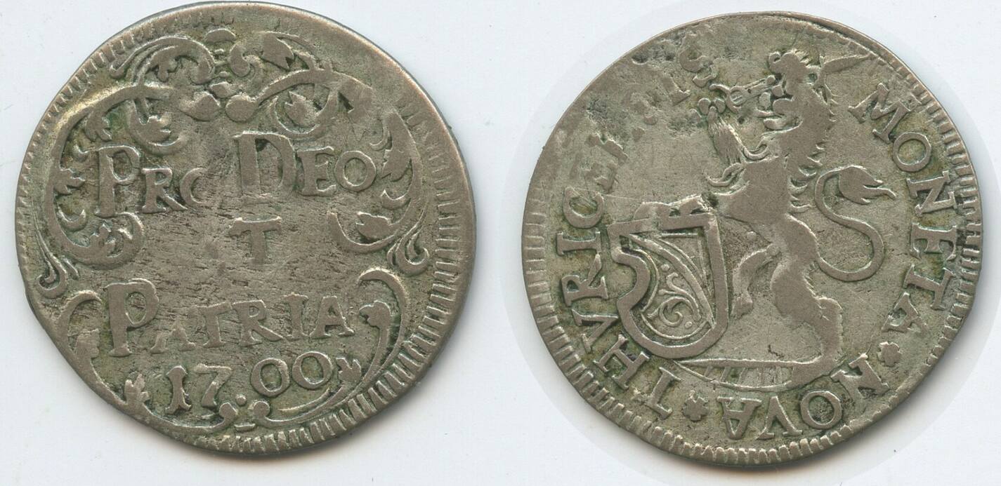 Schweiz Zürich Stadt 5 Shillings 1700 G3239 - Zürich Canton Swiss ...