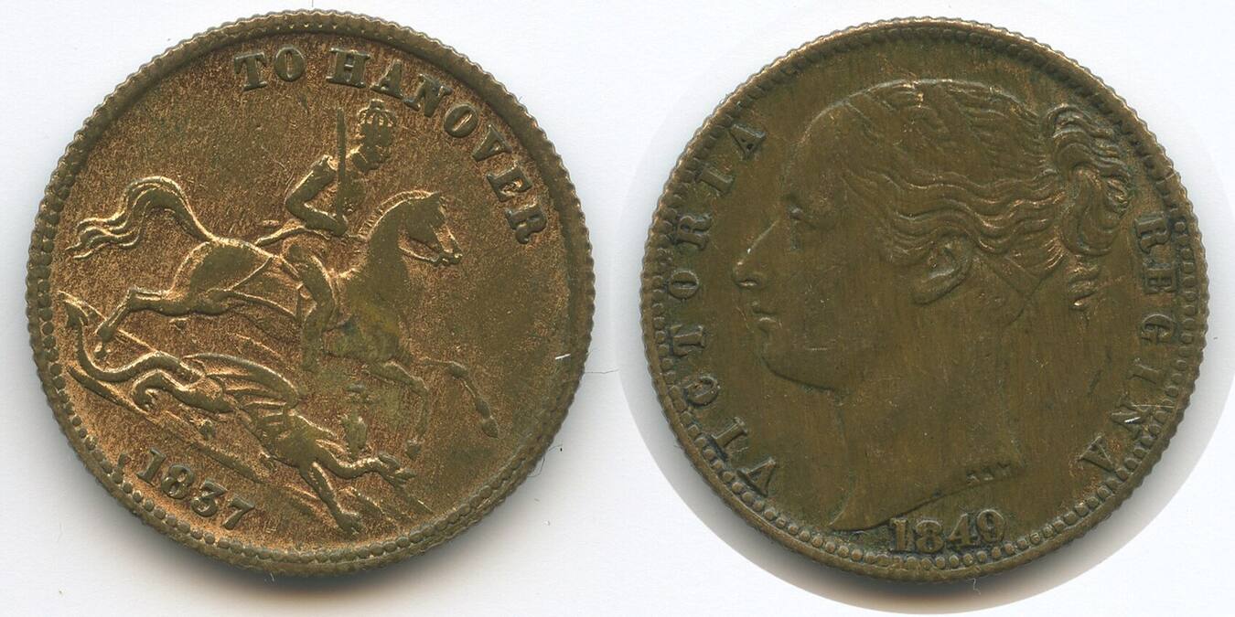 Großbritannien Jeton "To Hanover 1837" 1849 M#6677 - Queen Victoria ...