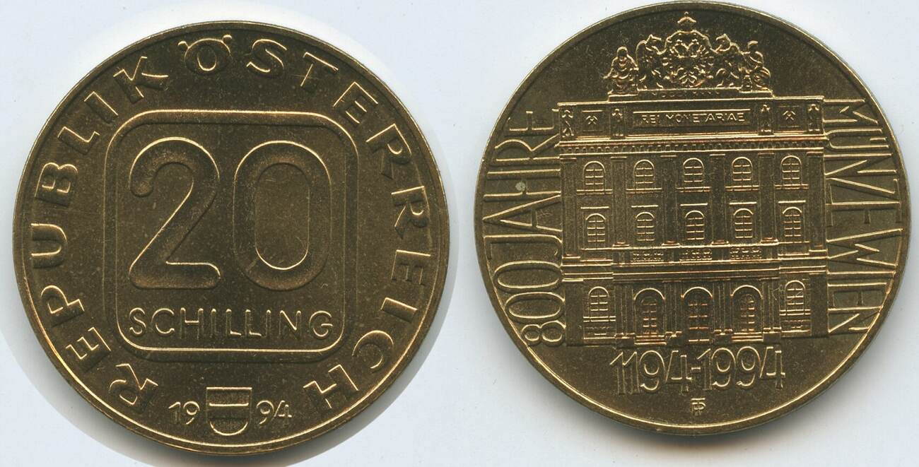 Österreich 20 Schilling 1994 G12245 - 800 Jahre Münze Wien - 800 Years ...