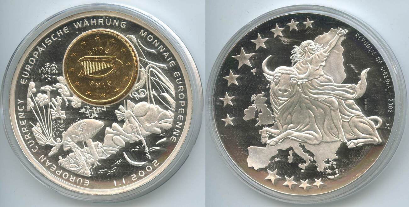 Republic of Liberia 1 Dollar Inlayprägung M#0407 - Irland - European ...