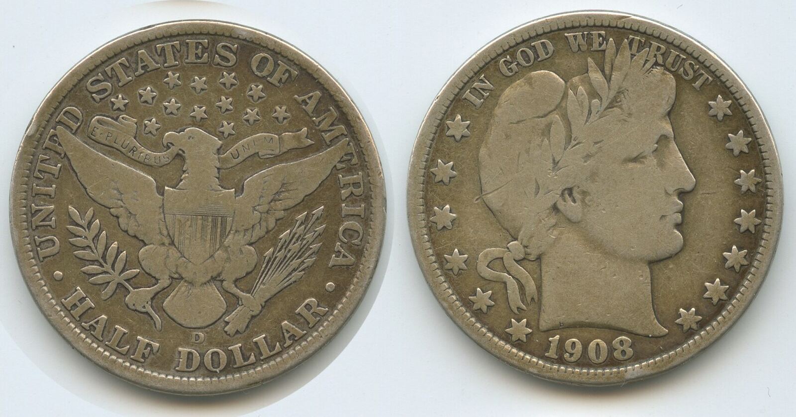 Vereinigten Staaten von Amerika One Barber Half Dollar 1908 D Denver ...