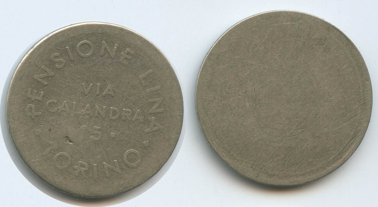 Italien Turin Wertmarke Jeton Token nd. T250 - Pensione Lina Torino Via ...