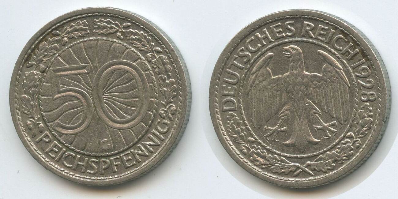Deutsches Reich Weimar 50 Reichspfennig 1928 G G10068 - Germany Weimar ...