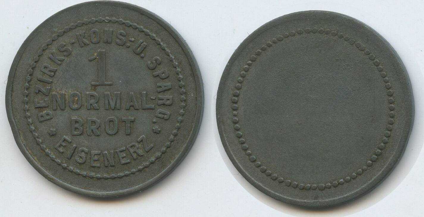 Österreich Kaiserreich Brotmarke 1 Normalbrot Wertmarke Bread Token nd ...