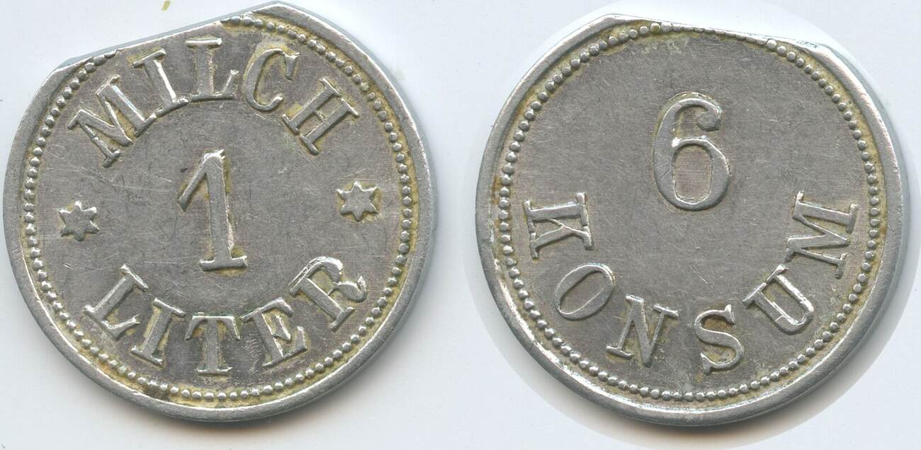 Österreich Steiermark Milchmarke 1/2 Liter Milch Wertmarke nd. M6466 - 6 Konsum - 1/2 Liter ...